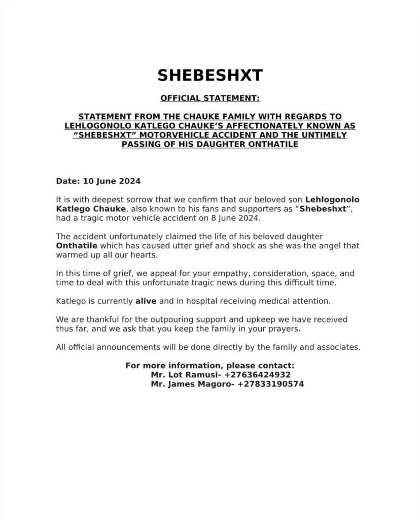 Shebeshxt’s Family finally releases a statement regarding the car ...