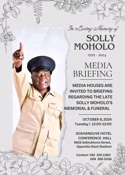 Media Briefing on Solly Moholo’s Memorial and Funeral Arrangements ...