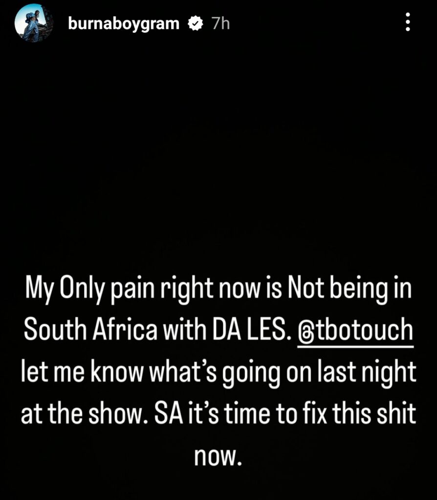 Burna Boy Aims to Mend Relations with South Africa for Friend’s ...