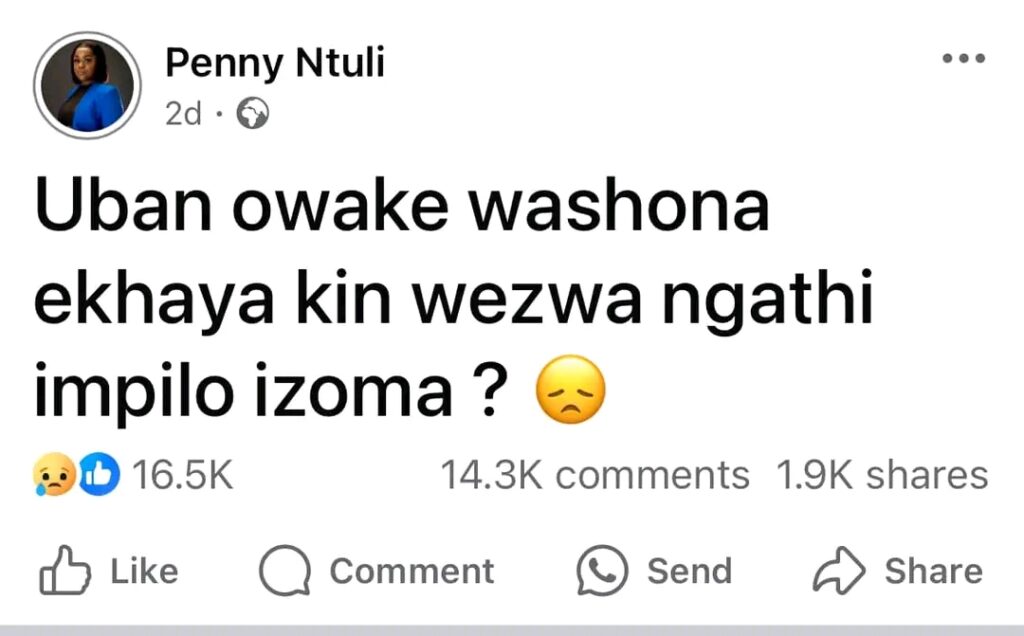 Penny Ntuli Mourns Brother’s Tragic Death, Sends a Strong Message to ...