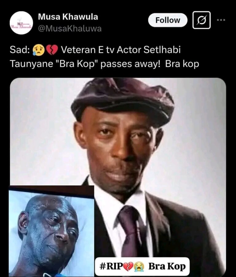 FAKE NEWS ALERT: Veteran Actor Setlhabi Taunyane (Bra Kop) is Alive and ...