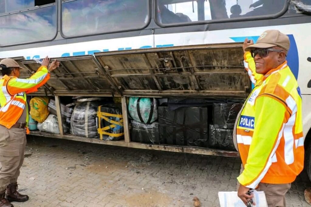INSIDE THE OVERLOADED CROSS-BORDER BUS FOUND WITH 117 PASSENGERS EN ...